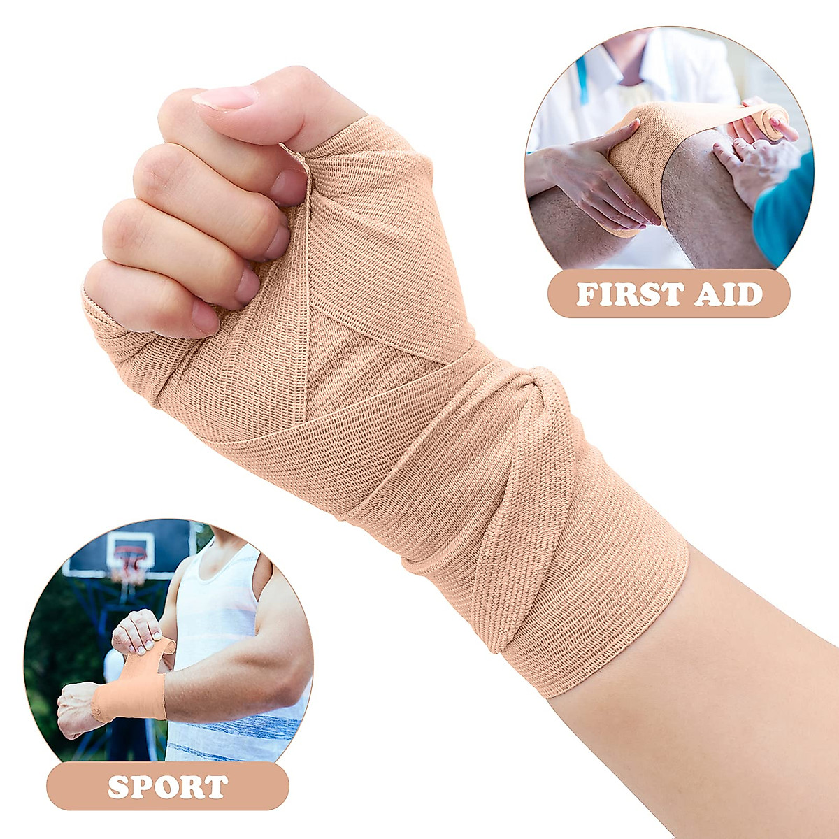 4pcs Injury for Legs Sports Wrap Stiff Kit Ankle Wrap Strong Compression Wrap Compression Wraps for Legs Bandaides Sports Ace Crepe Stretch Tape