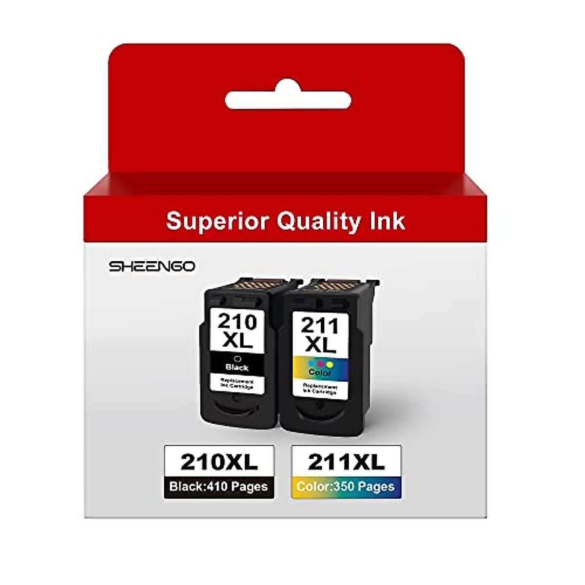 SHEENGO PG-210 XL/CL-211 XL High Capacity Ink Multi Pack for Canon 210XL 211XL compatible to PIXMA IP2700 IP2702 MP230 MP240 MP250 MP280 MP490 MP495 MX320 MX330 MX340 MX420 (1 Black,1 Tri-Color)