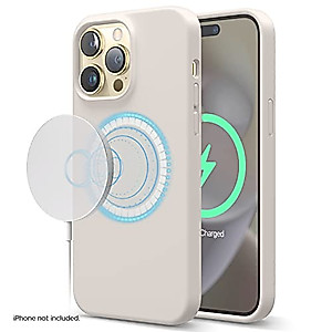 elago Magnetic Case Compatible with MagSafe iPhone 14 Pro Max Case MagSafe - Built-in Magnets, Liquid Silicone Case, Shockproof, Strong Magnet - 6.7 inch [Stone]