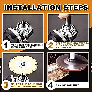 Anshka 2022 New Angle Grinder Extension Connecting Rod,Stainless Steel Rotary Extension Shaft Set,for Polishing Pad Grinding Seamless Docking,Easy Installation (2pcs)