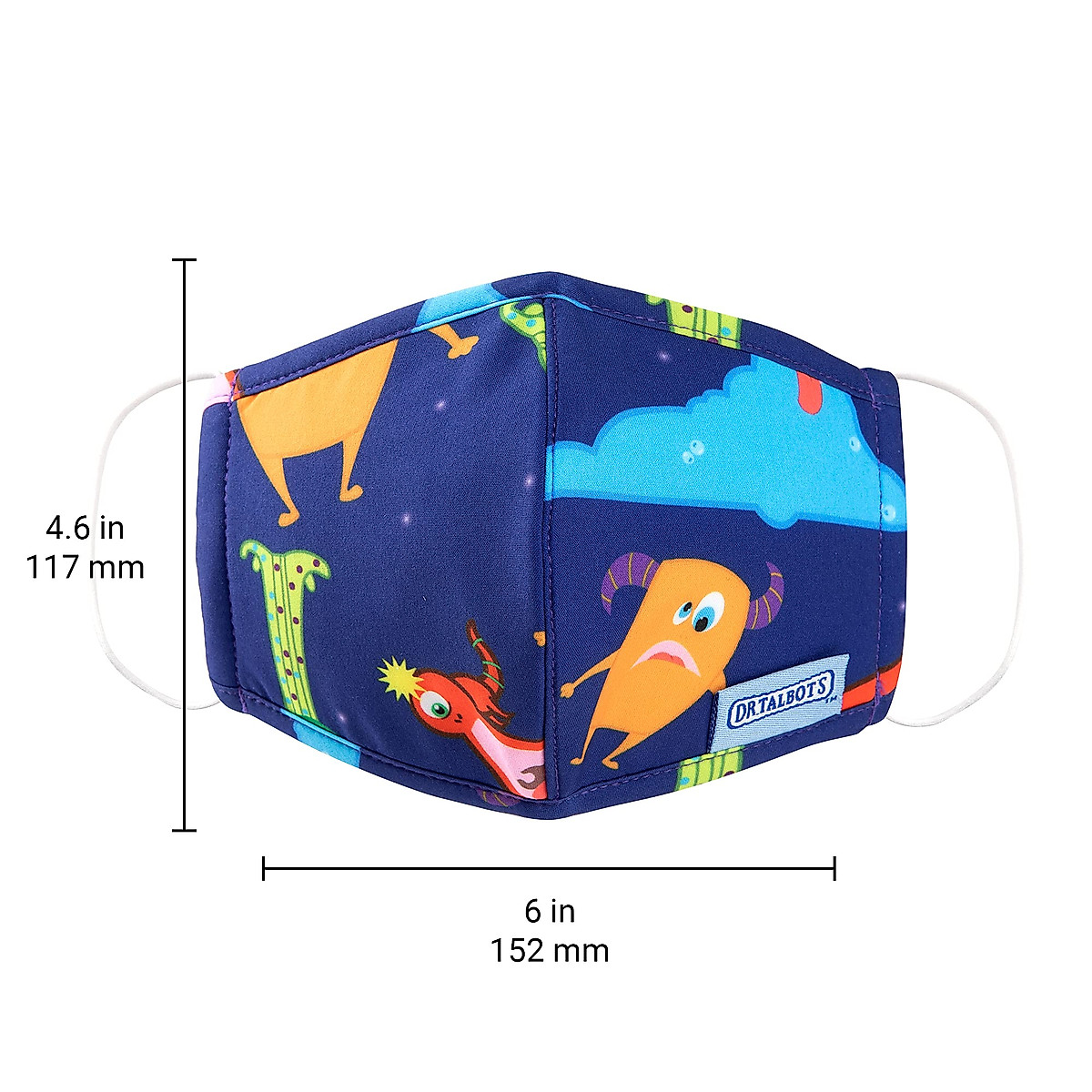 Dr. Talbot's Kid’s Washable Cloth Cup Face Mask for Personal Health by Nuby, Monsters, 2-5 Years Old Kids