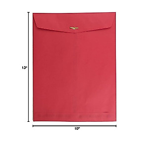 Jam Paper 87477 Open End Clasp #13 Catalog Envelope, 10-Inch X 13-Inch, Red, 100/Box