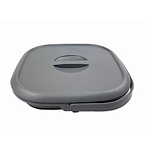 SAMMART 8.5L (2.2 Gallon) Collapsible Square Handy Bucket with Lid/Foldable Square Water Pail with Lid/Portable Tub with Handle and Lid (Grey/Black)