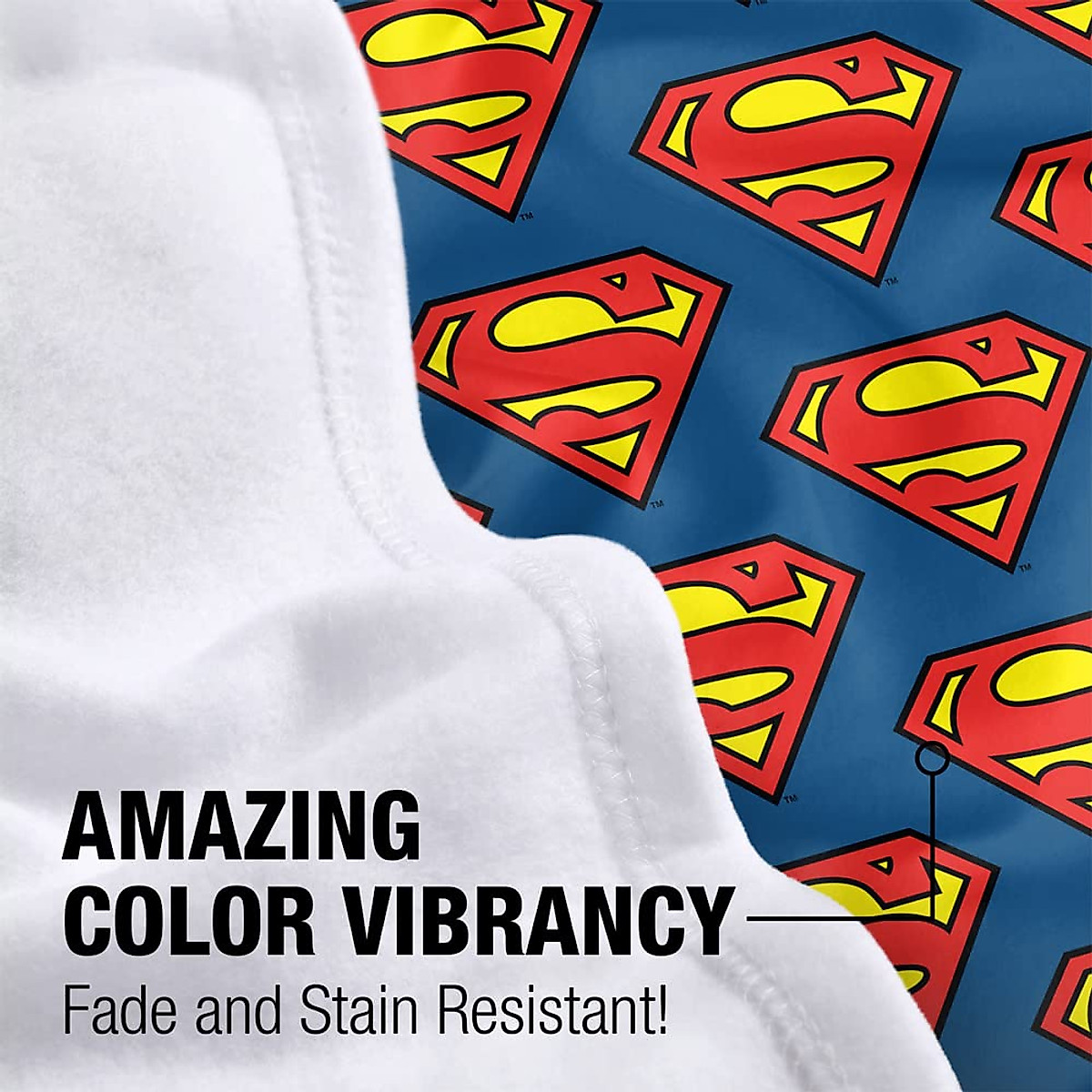 LOGOVISION Superman Lightweight Baby Blanket, 30"X40", Classic S Shield Logo Pattern Unisex for Infants Girls & Boys