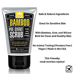 Pacific Shaving Company Daily Shave Regimen Set - Bamboo Pre-Shave Scrub, 3 oz (1 Unit) | Natural Shaving Cream, 3.4 oz (1 Unit) | Caffeinated Aftershave, 3.4 oz (1 Unit)