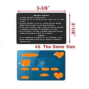 TGCNQ Miranda Warning Card - Miranda Rights Card Metal - Engraved Standard Field Sobriety Test Clues Card for Law Enforcement Officers