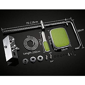 Kitchen Taps Brass Wall Mounted Bathroom Thermostatic Faucets Mixer Bath Shower Set With Square Shower Head Chrome Finish