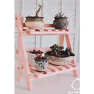 ZSALTT Living Room Floor-to-Ceiling Solid Wood Balcony Flower Stand Wooden Shelving Multi-Storey Interior Multi-Functional Succulent Green Straw Display Stand