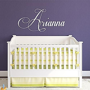 Nursery Custom Name Wall Decal Sticker, 28" W Girl Name Wall Decal, Girls Name, Wall Decor, Personalized, Girls Name Decor, Girls Nursery, Girls Bedroom, Plus Free White Hello Door Decal