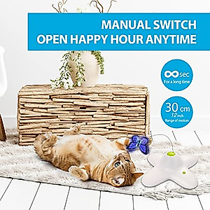 ALL FOR PAWS Cat Toys Interactive Butterfly Flutter Bug Cat Automatic Toy Stimulating Kitty Toys Enrichment for Indoor Cats