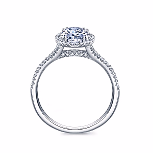 HAFEEZ CENTER 1.5 Carats Oval Cut D Color VVS Petite Halo Moissanite Engagement Ring for Women Size 7.5