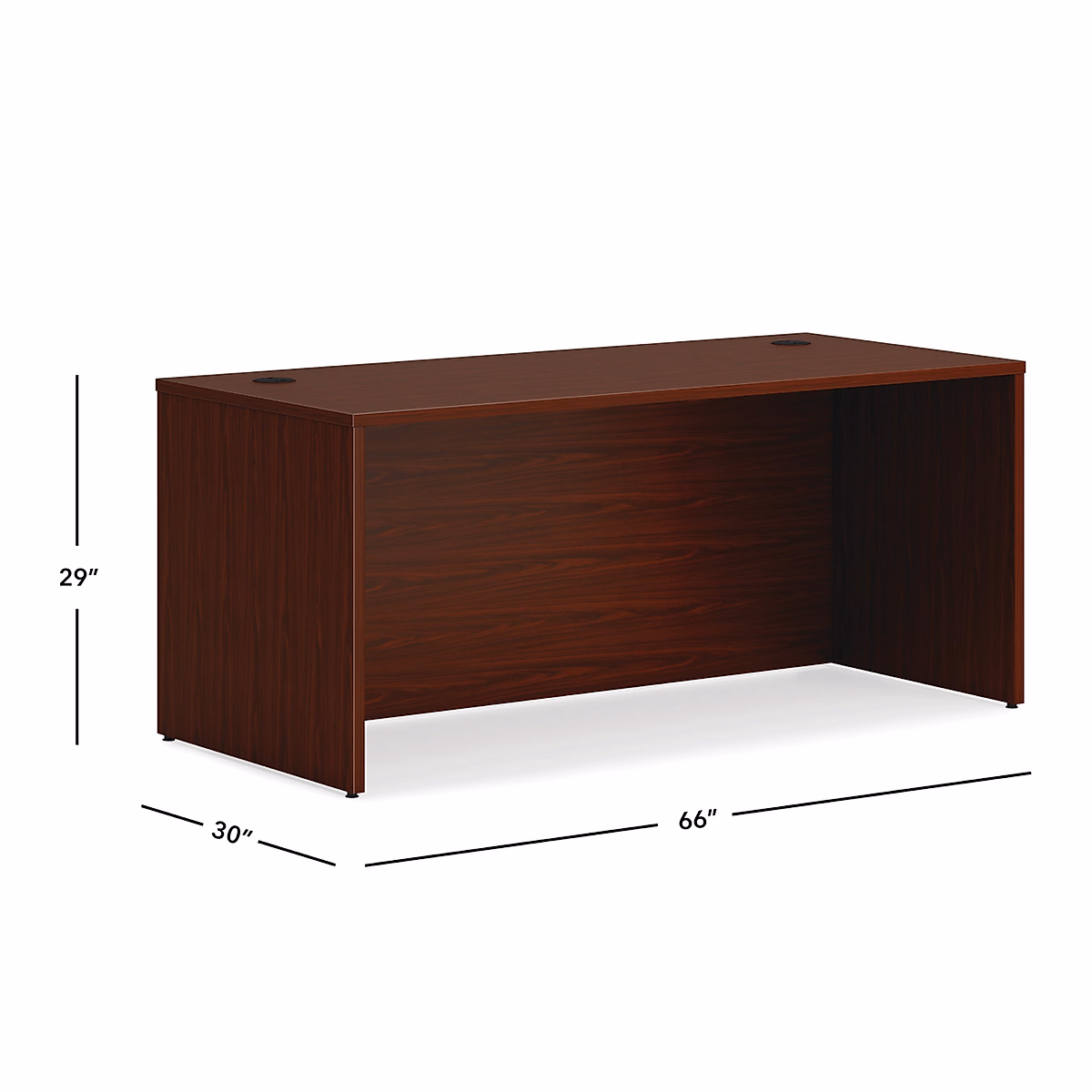 HON MOD Executive Desk 66-Inch Large Computer Desk Home Office Desk Shell - Thick Wooden Laminate Workstation Modern Table Desk with Cord Management for Work, Writing, Study - Traditional Mahogany