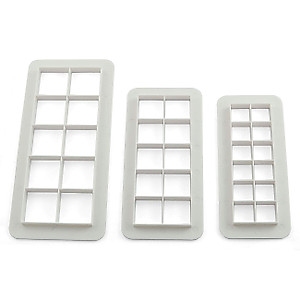 ZYAMY Square Biscuit Cutters Set, 3 Size (14.5cm x 1 + 15.5cm x 1 + 19.0cm x 1), Cookie Cutter Cake Fondant Cutter