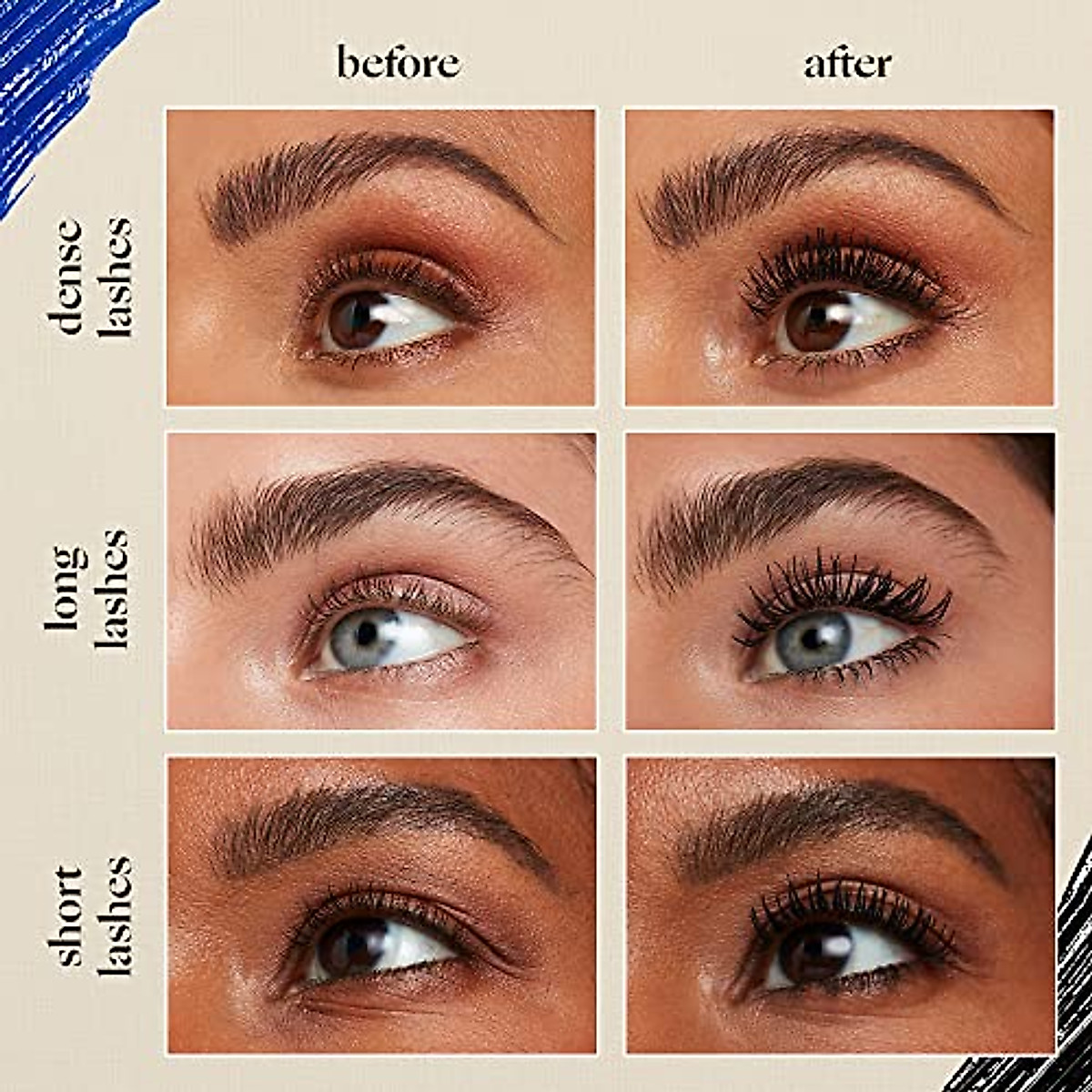 Extreme Volume Mascara + Bold Lash Primer with Castor Oil | 2 in 1 Clean Mascara + Primer | Maximum Volume + Curl | Vegan & Cruelty Free | Mascara: 0.20 fl. oz., Primer:0.07 fl.oz. .