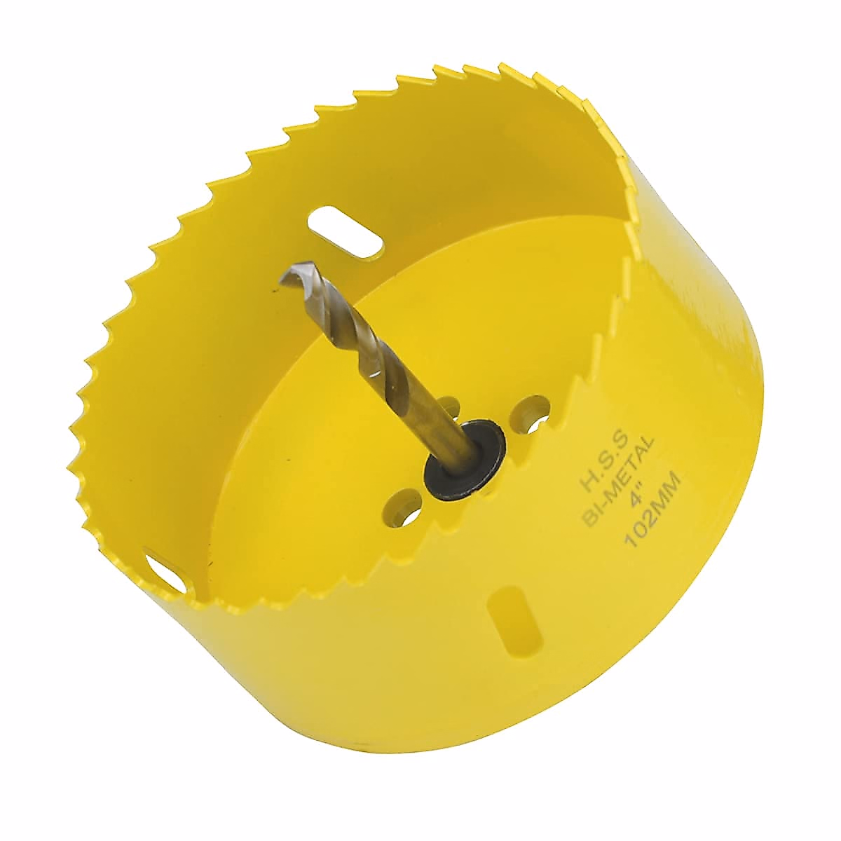 JIECHENG Bi-Metal 4 inch Hole Saw with Arbor Mandrel for Cutting Wood,Cornhole Boards,Drywall,Plasterboard,Plywood,Steel,Aluminium,Brass,Copper,Zinc,Tin,102mm