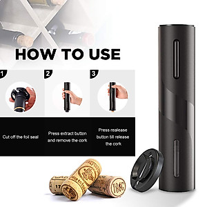 COKUNST Electric Wine Opener Set, USB Rechargeable Bottle Opener and Wine Decanter & Wine Aerator and Pourer, Wine Stopper, Foil Cutter 4-in-1 Gift Set for Wine Lovers Home Kitchen Party Wedding Bar