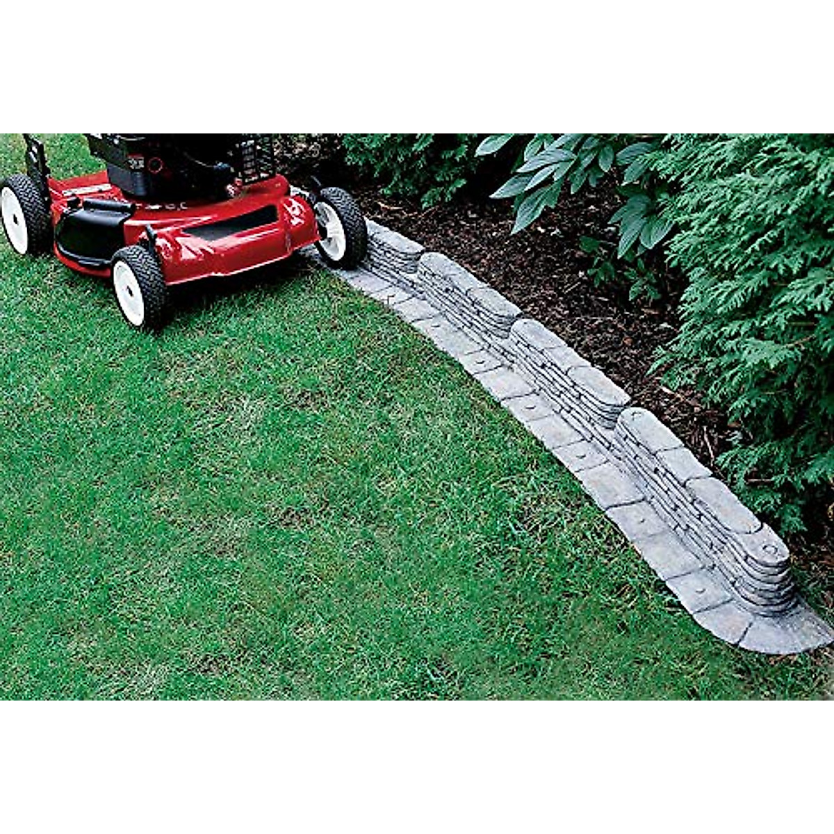 Emsco Group 2032HD Bedrocks Trim-Free Gray, 20 Feet – Natural Stacked Slate Design Garden Lawn Edging