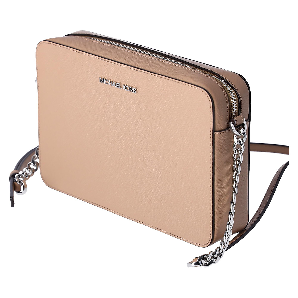 Michael Kors Jet Set Travel Large East/West Saffiano Leather Crossbody (Camel)