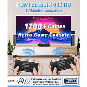 CICYSTORE Retro Game Console with 1700 NES Classic Edition Games,4K HD Video Game Console,Plug and Play Video Games for TV,Gift for Kid/Adult