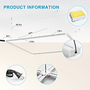 Lightdot 2FT 3.5IN Linkable LED Shop Light, 240W (8 * 30W) 33600LM 5000K Flushmount and Hanging (Four Directions Connect&Linear Install) LED Shop Lights for Car Wash Room Car Repair Shop-8Pack