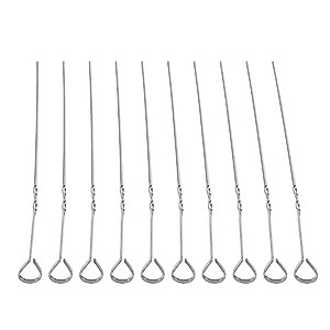 RvSky Garden kit Barbecue Skewer Flat Long Reusable Stainless Steel Kebab Sticks for Meat Vegetable Grilling 10pcs