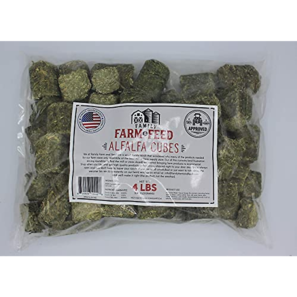 FAMILY FARM AND FEED | Alfalfa Hay Food | Small Pet | Young and Adult | Cubes | 4 Pounds