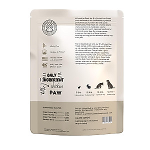 American Paws Dehydrated Chicken Feet Dog Treats, Only One Ingredient, No Additives, Made and Sourced in USA, (About 28-Pack), 1lb