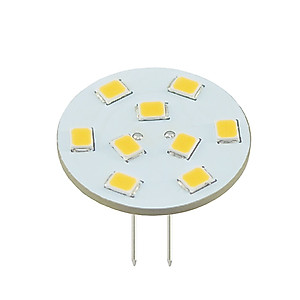 Cbconcept® 5-Pack, Back-Pin LED G4, 180 Lumens, 1 Watt (10W Equal), Warm White 3000K, 180° Beam Angle, Dimmable, Low Volt AC/DC 12 Volt, JC G4 Bi-Pin Base LED Disc Halogen Replacement Bulb