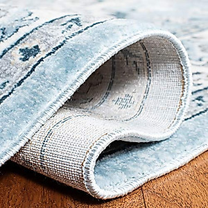 SAFAVIEH Isabella Collection 4' x 6' Light Blue/Cream ISA921M Oriental Non-Shedding Living Room Bedroom Accent Rug