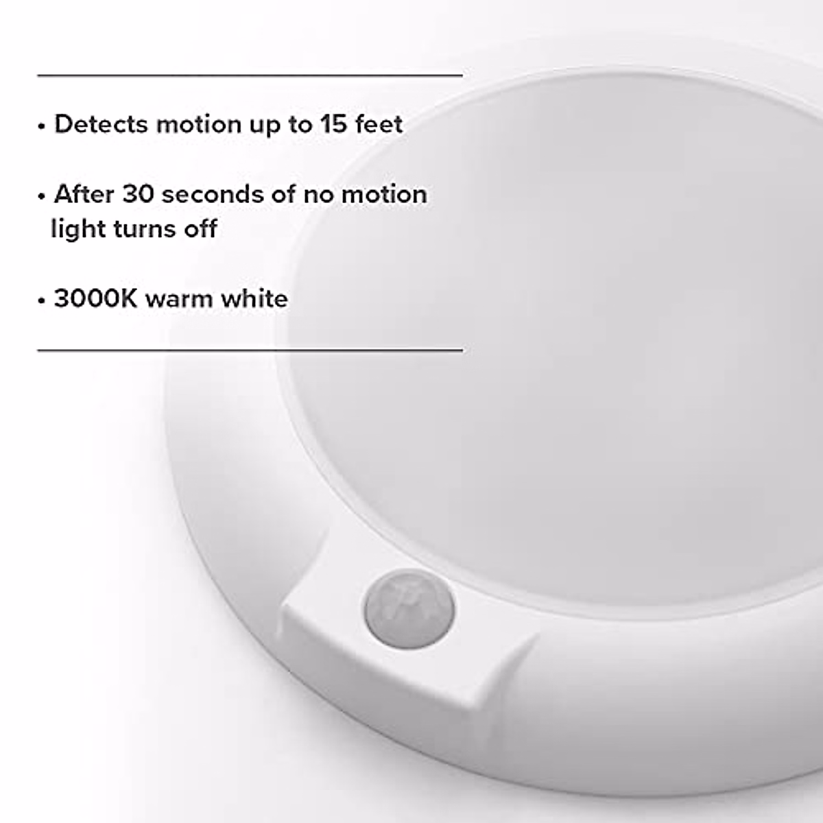 Maxxima 6 in. Round Motion Sensor LED Ceiling Mount Light Fixture - 3000K Warm White, 600 Lumens, Indoor Dome Light, Ideal for Closet, Hallway, or Kitchen Pantry Lighting