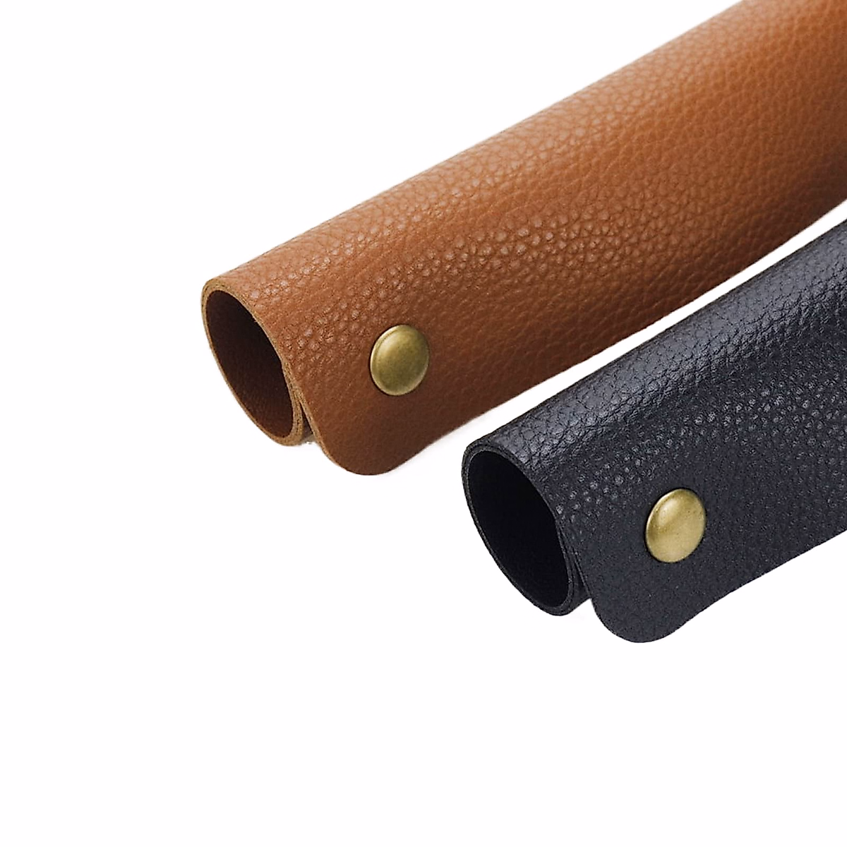 KUMGROT 4pcs PU Leather Women's Handbag Handle Protector Strap Covers for Purse, Handbag, Paper Bag Handle Protective Cover,Black and Brown