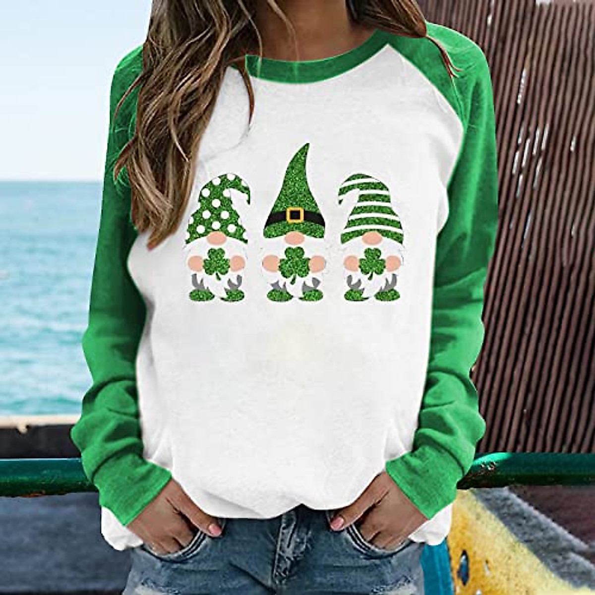St Patricks Day Gnomes Shirts for Women Irish Gifts for Women St Patricks Day Shirt Women Plus Size Women's Tops St Patricks Day Party Supplies T-Shirts Tees Tops Blouses