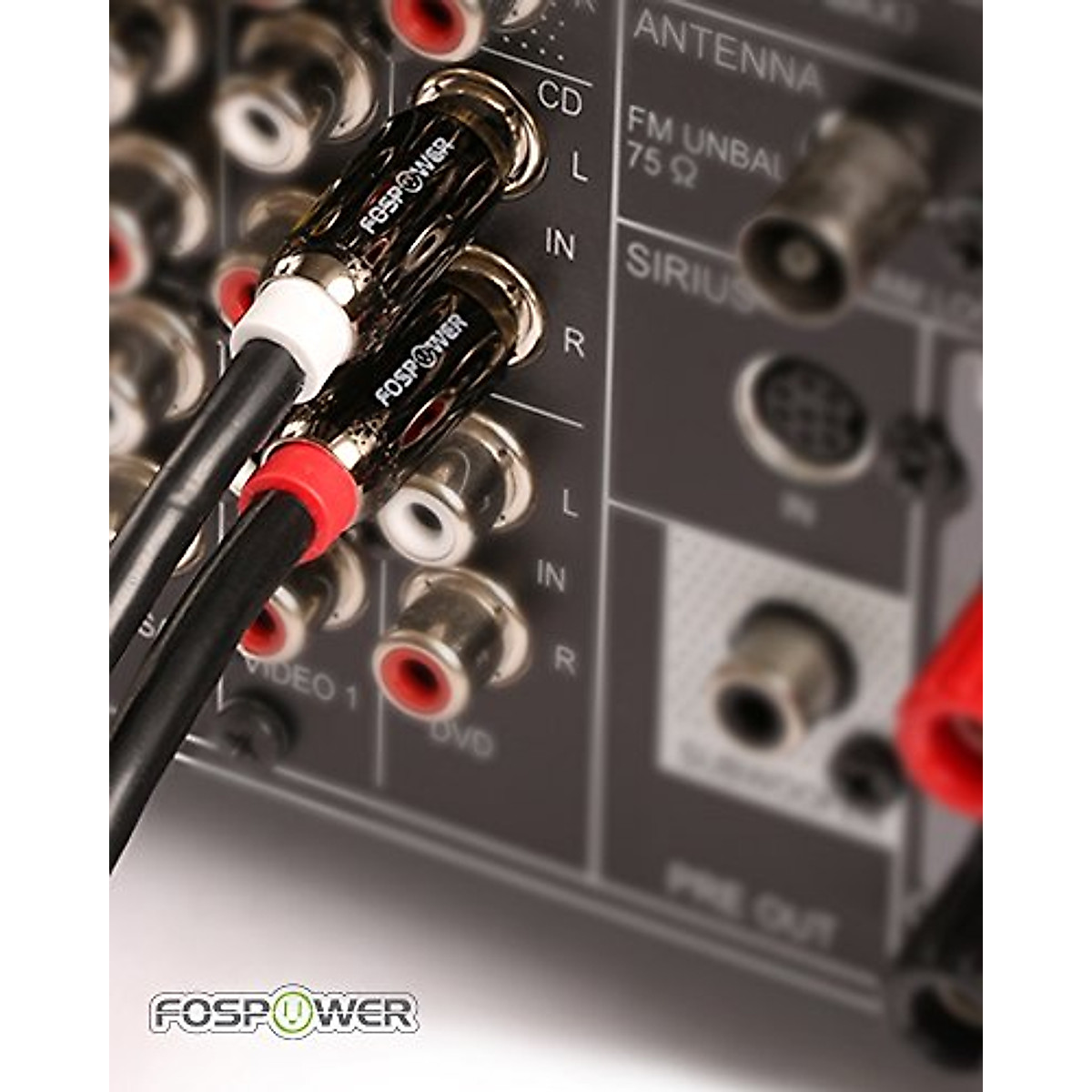 FosPower (3 Feet 2 RCA M/M Stereo Audio Cable [24K Gold Plated | Copper Core] 2RCA Male to 2RCA Male [Left/Right] Premium Sound Quality Plug