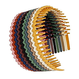 WOVOWOVO Plastic Hair Bands with Teeth, 10 Packs Thin Headbands for Women Girls Teens, Non Slip Hair Comb Head Bands Hair Accessories