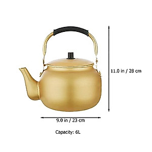 Happyyami Tea Kettle Stovetop Metal Teapot Household Water Kettle Teapot For Stovetop Teakettle Water Boiling Kettle Water Heating Pot Anti-scalding Handle Water Heating Pot