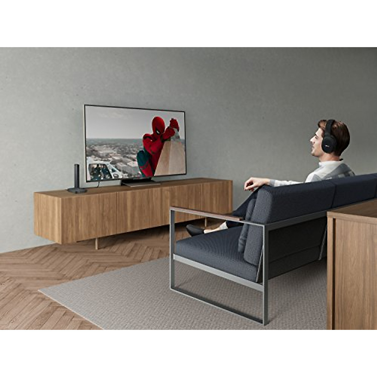 Sony L600 Wireless Digital Surround Dolby Audio Sound Overhead Headphones for Watching TV (WH-L600), Black, 2.1