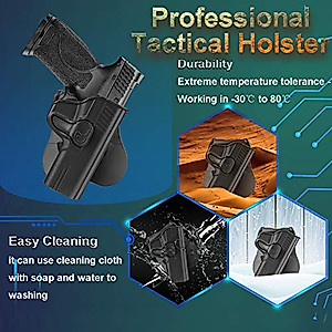 OWB M P 2.0 9mm Holster Compatible for S&W M&P 2.0 9mm/40, S&W SD40VE, S&W SD9VE, Smith & Wesson M&P 9mm(Not Shield), Adjustable Paddle Gun Holster,Quick Release - Right Handed
