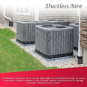 DuctlessAire Equipment Pad - Ductless Mini Split Air Conditioner Heat Pump Condenser Pads - Anti-Slip Outdoor Ground Mounting Base for HVAC Unit - Outdoor Condenser Unit Pad (32" W x 32" L x 3" H)