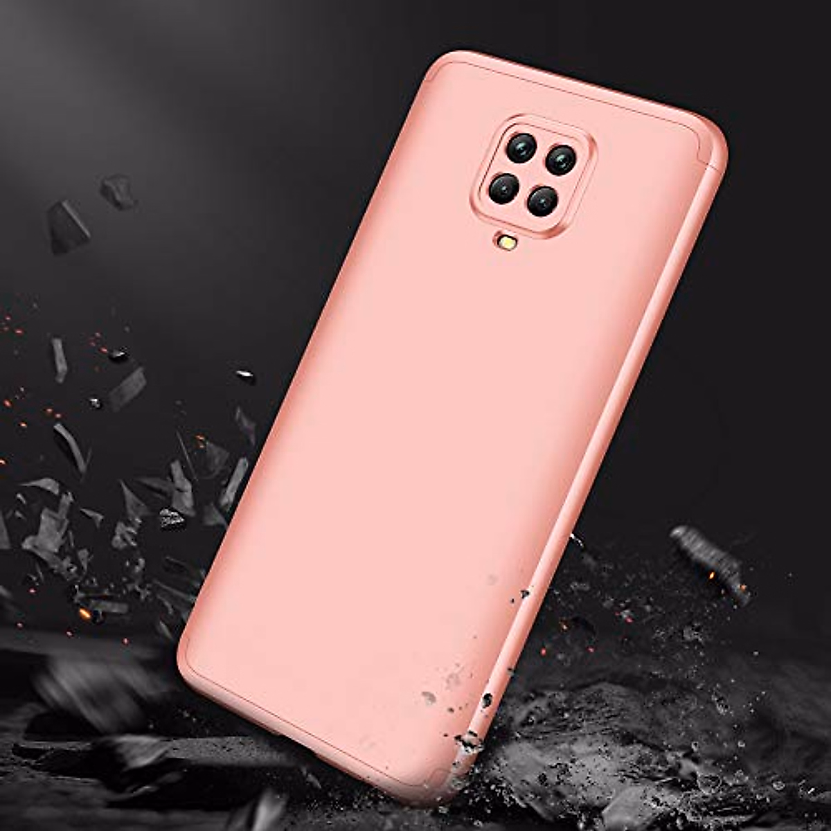 Asdsinfor Compatible with Redmi Note 9S Case 3 in 1 360 Degree Full Body Case Slim Hard PC Plastic Anti-Scratch Bumper Compatible with Xiaomi Redmi Note 9 Pro/Note 9 Pro Max 3 in 1 Rose Gold AD
