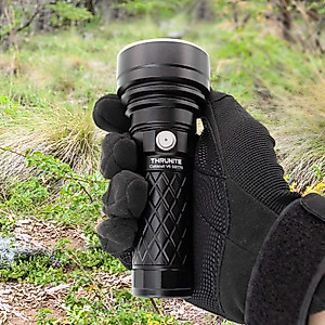 ThruNite Catapult V6 SST70 LED Rechargeable Flashlight, 756 Yard Throw, 2836 High Lumens Bright Searchlight, Long Beam Distance Flashlight for Hiking, Camping, and Hunting, Black, Cool White - CW