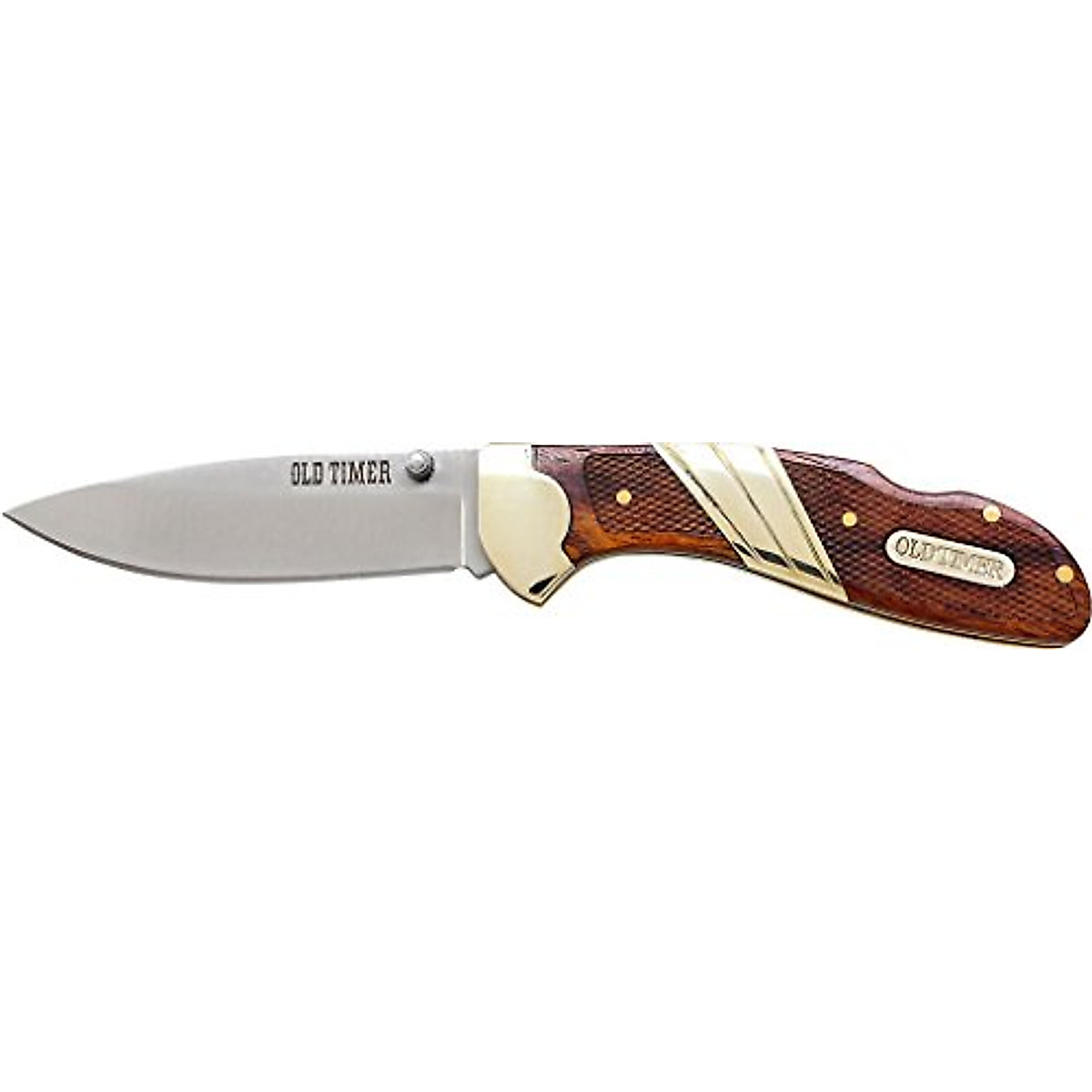 Old Timer 31OT Medium Lockback 6.5in High Carbon S.S. Folding Pocket Knife with 2.9in Drop Point Blade and Wood Handle for Hunting, Whittling, Carving, Camping, EDC, and Outdoors