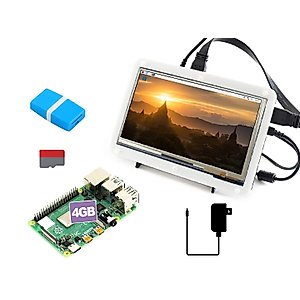 waveshare Display Kit Compatible with Raspberry Pi 4 Model B 7inch Capacitive Touch LCD Micro Card and etc.