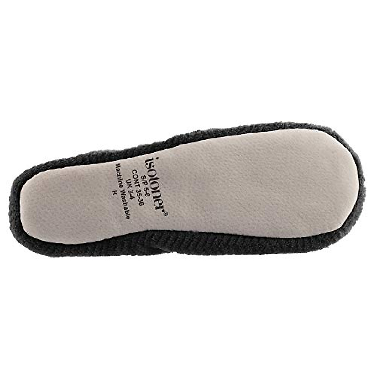 isotoner womens Chevron Microterry Ballerina House Slipper With Moisture Wicking and Suede Sole for Comfort Ballet Flat, Navy Blue, 6.5-7.5 US