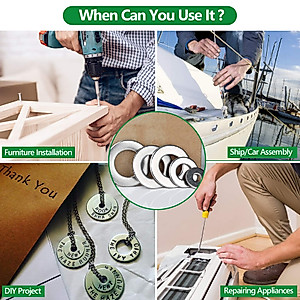 304 Stainless Steel Large Fender Washers Assortment Kit, 230 Pieces 15 Sizes – M3 M4 M5 M6 M8 M10 M12 Suitable for Furniture Installation, Ship Car Assembly, DIY Project, Electrical Connections