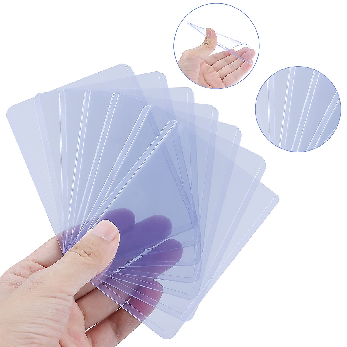 100 Pcs Topload Card Sleeves Transparent Top Loader Card Holders Protectors Thick Trading Card Top Loads Holder Easel Stands Clear Protective Sleeves Case for Baseball,Sports,Trading Cards(3x4 Inches)