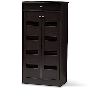 Baxton Studio Acadia Shoe Cabinet in Wenge Brown