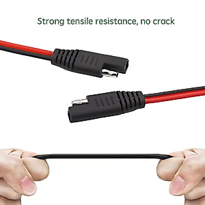 2 Pack 10AWG SAE Connector Extension Cable, SAE Quick Connector Disconnect Plug SAE Power Automotive Extension Cable Solar Panel Cable Wire, Solar Panel SAE Plug (30 cm/ 1ft)