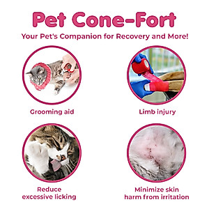 SunGrow Cat Cone Collar Soft, Pet Recovery Elizabethan E Collar Soft Neck Cone to Stop Licking for Cats & Kittens After Surgery, Cat Surgical Recovery Suit for Wound Cover, Puppy Dog & Rabbit Cone