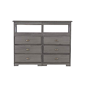 Discovery World Furniture Charcoal 6 Drawer Entertainment Dresser