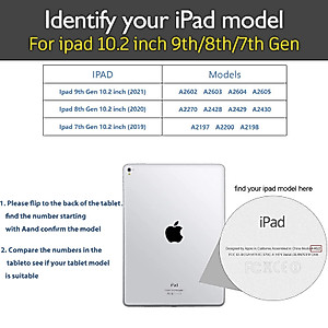 Gexmil Leather Case for iPad 10.2 Inch, 9th/8th/7th Gen,Cowhide Folio Cover for iPad 2021/2020/2019, Genuine Leather case, Auto Wake/Sleep,Adjustable Stand,Floral Brown